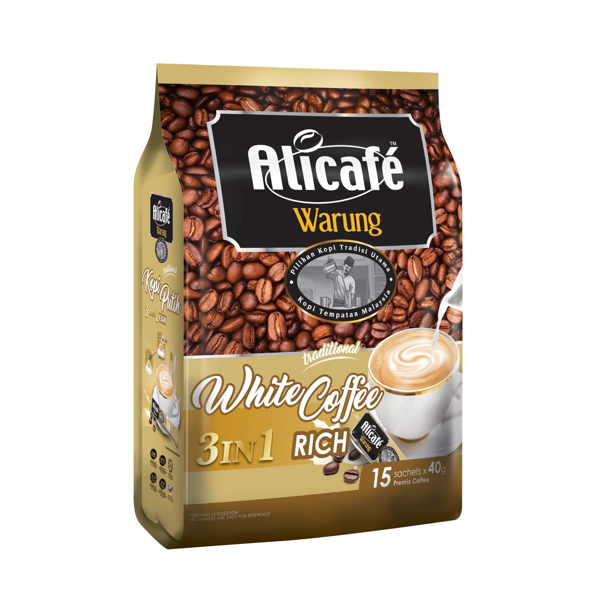 Alicafé Warung White Coffee 40g x 15s - Li An Foodstuff Pte Ltd
